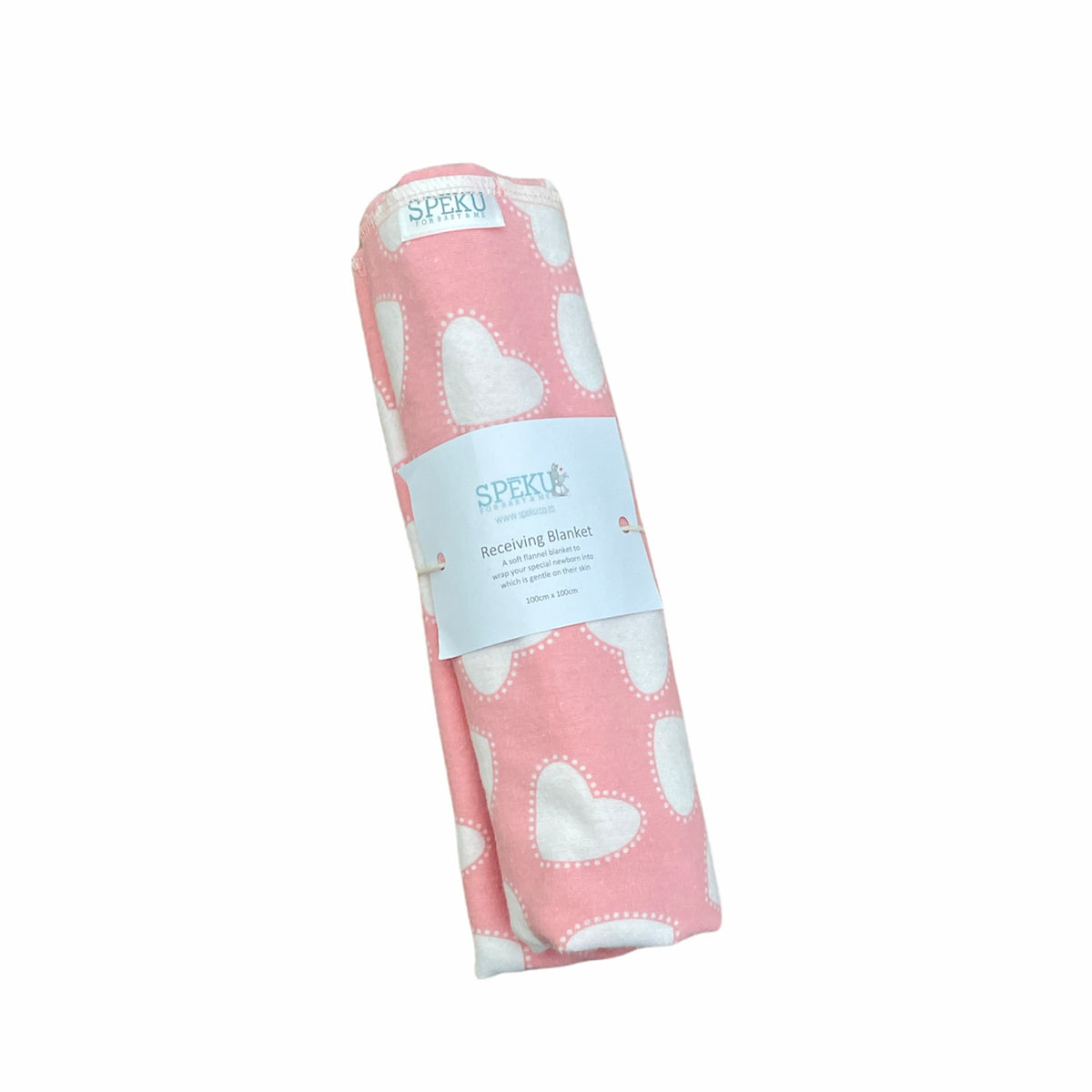 Receiving Blanket - pink hearts – Speku